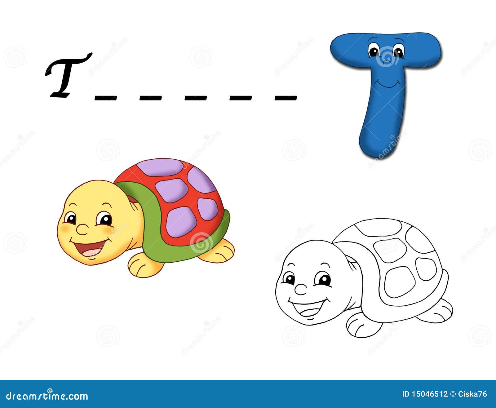 Colored alphabet - T stock illustration. Illustration of book - 15046512