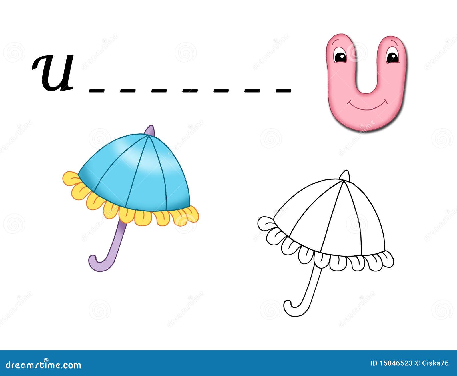 Colored alphabet - U stock illustration. Illustration of education ...