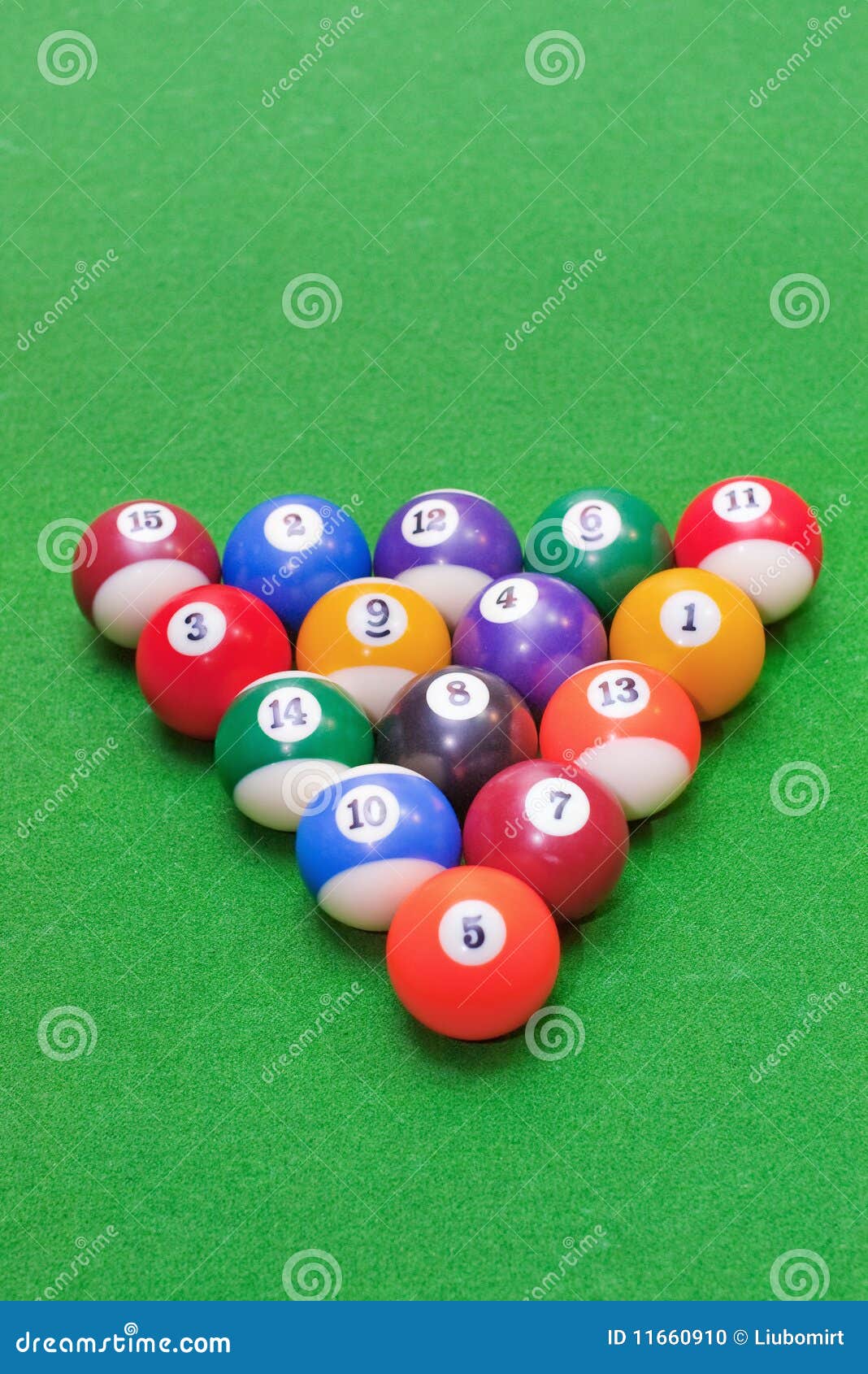 Colored American Pool Balls Stock Photo - Image of colorful, selective ...