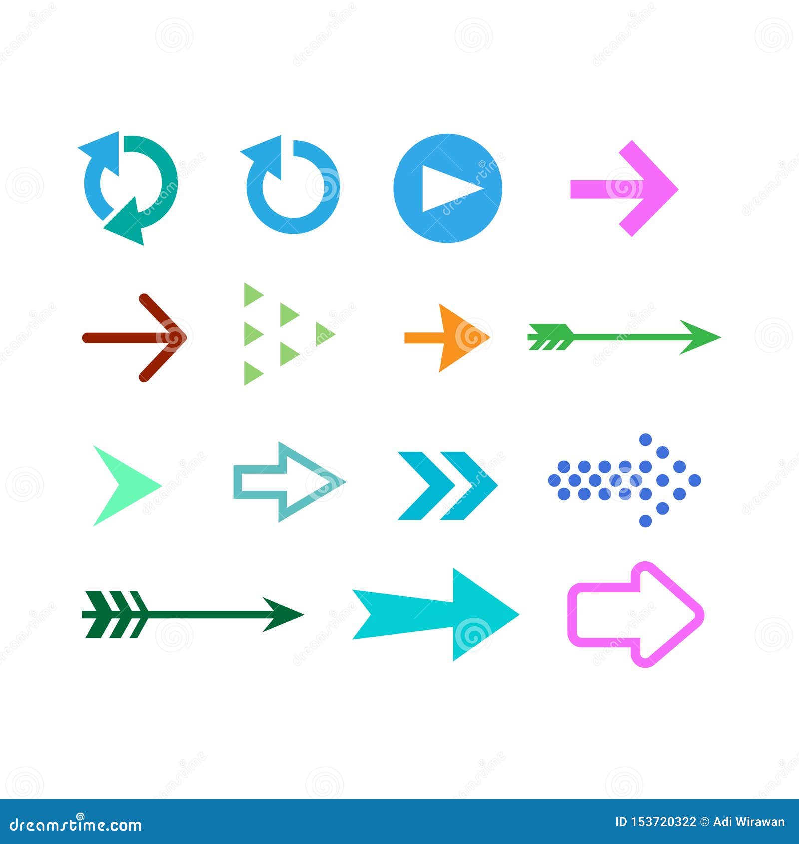 Set Of Colored Arrow Icons Vector Illustration | CartoonDealer.com ...