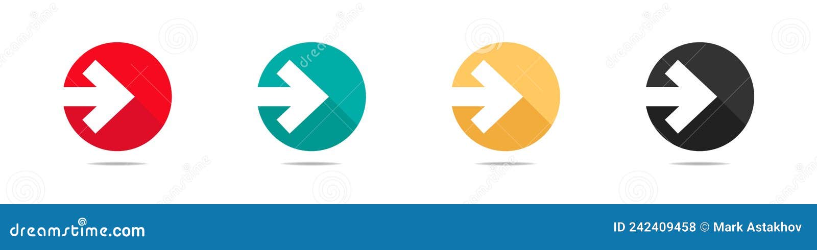 Colored Arrow with Shadow. Color Arrows Icon Set Stock Vector ...