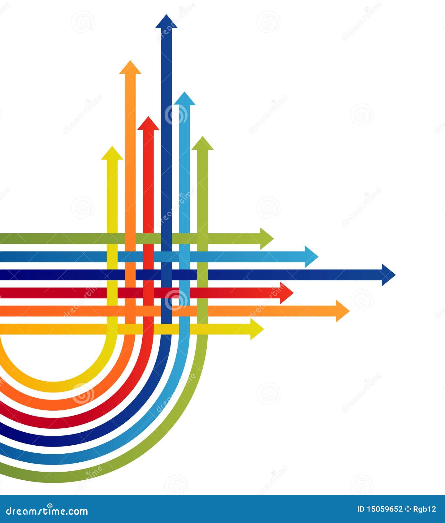Colored arrows stock vector. Illustration of group, increase - 15059652