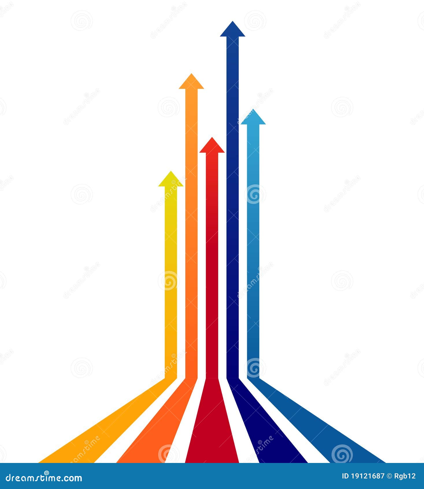 Colored arrows stock vector. Illustration of chart, blue - 19121687