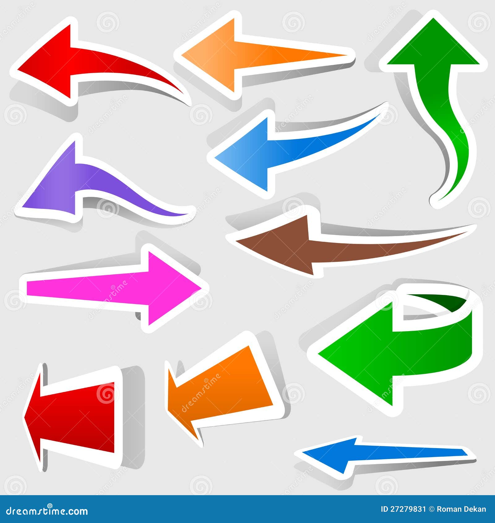 Colored Arrows stock vector. Illustration of swirl, pointing - 27279831
