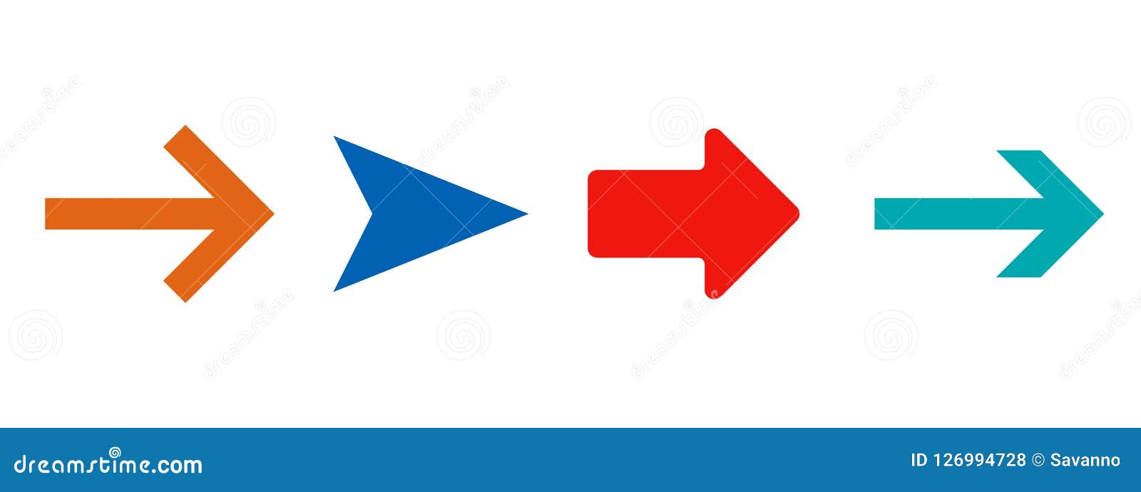 Colored arrows stock vector. Illustration of sign, flat - 126994728