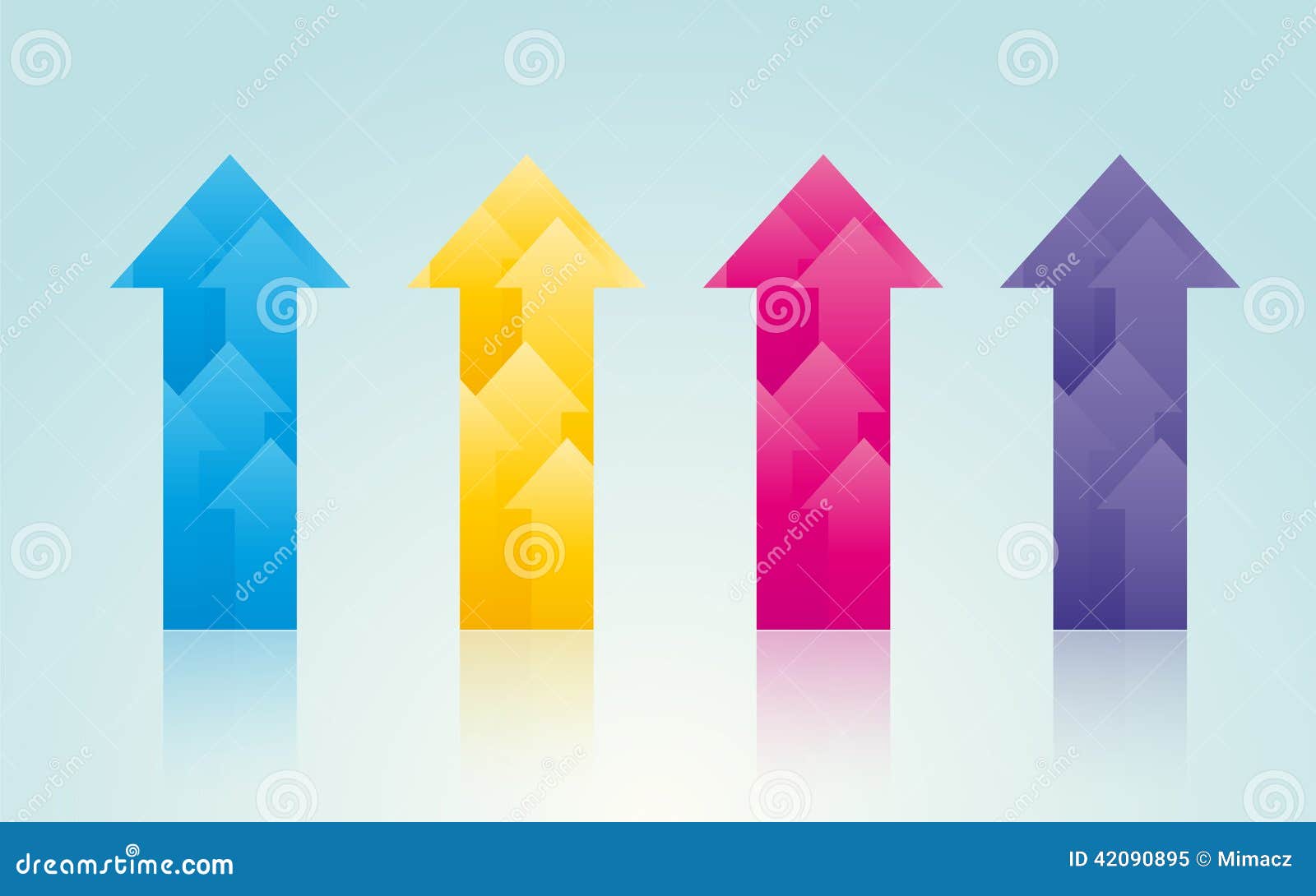 Colored arrows stock vector. Illustration of green, abstract - 42090895