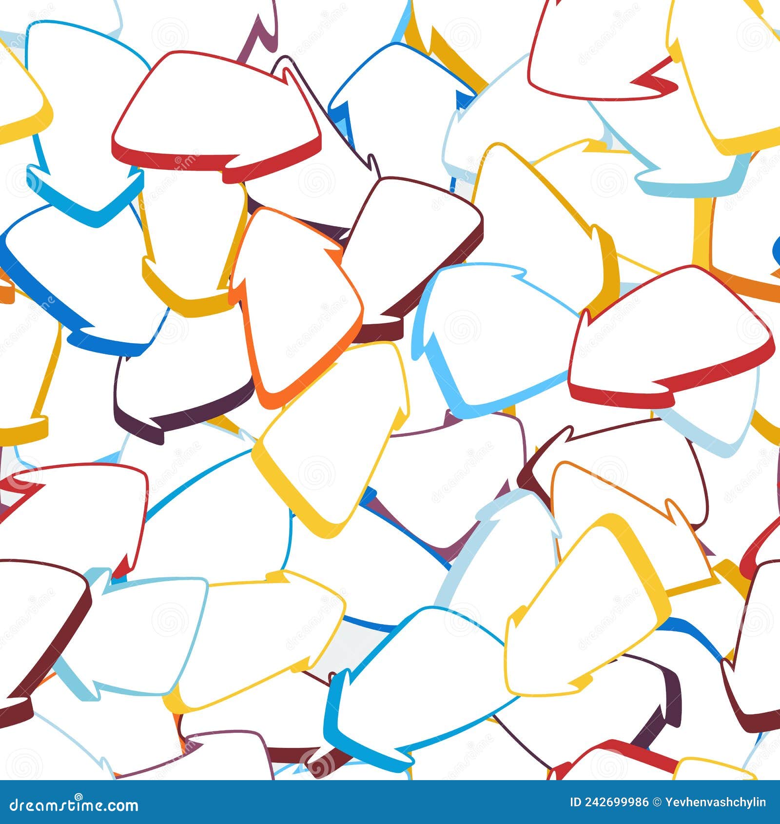 Colored Arrows in Different Direction. Seamless Pattern. Vector ...