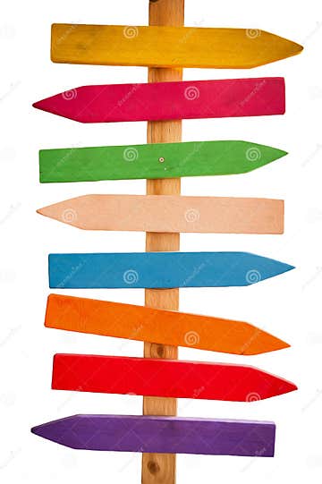 Colored Arrows Indicate Directions Stock Photo - Image of color, pole ...
