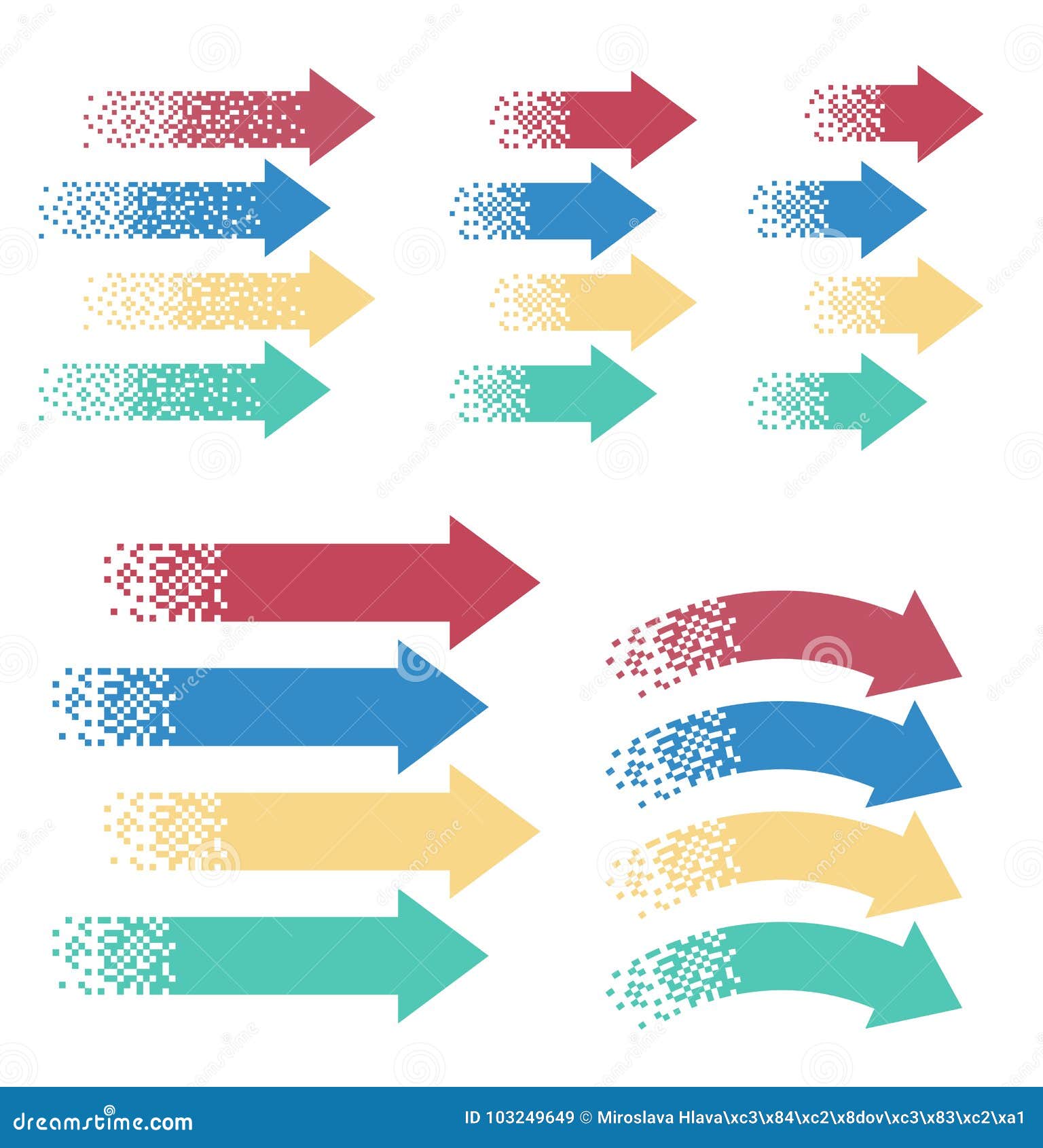 Colored arrows, pointer stock vector. Illustration of link - 103249649