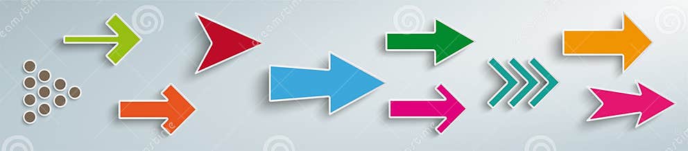 Colored Arrows Set Header stock vector. Illustration of icon - 95859630