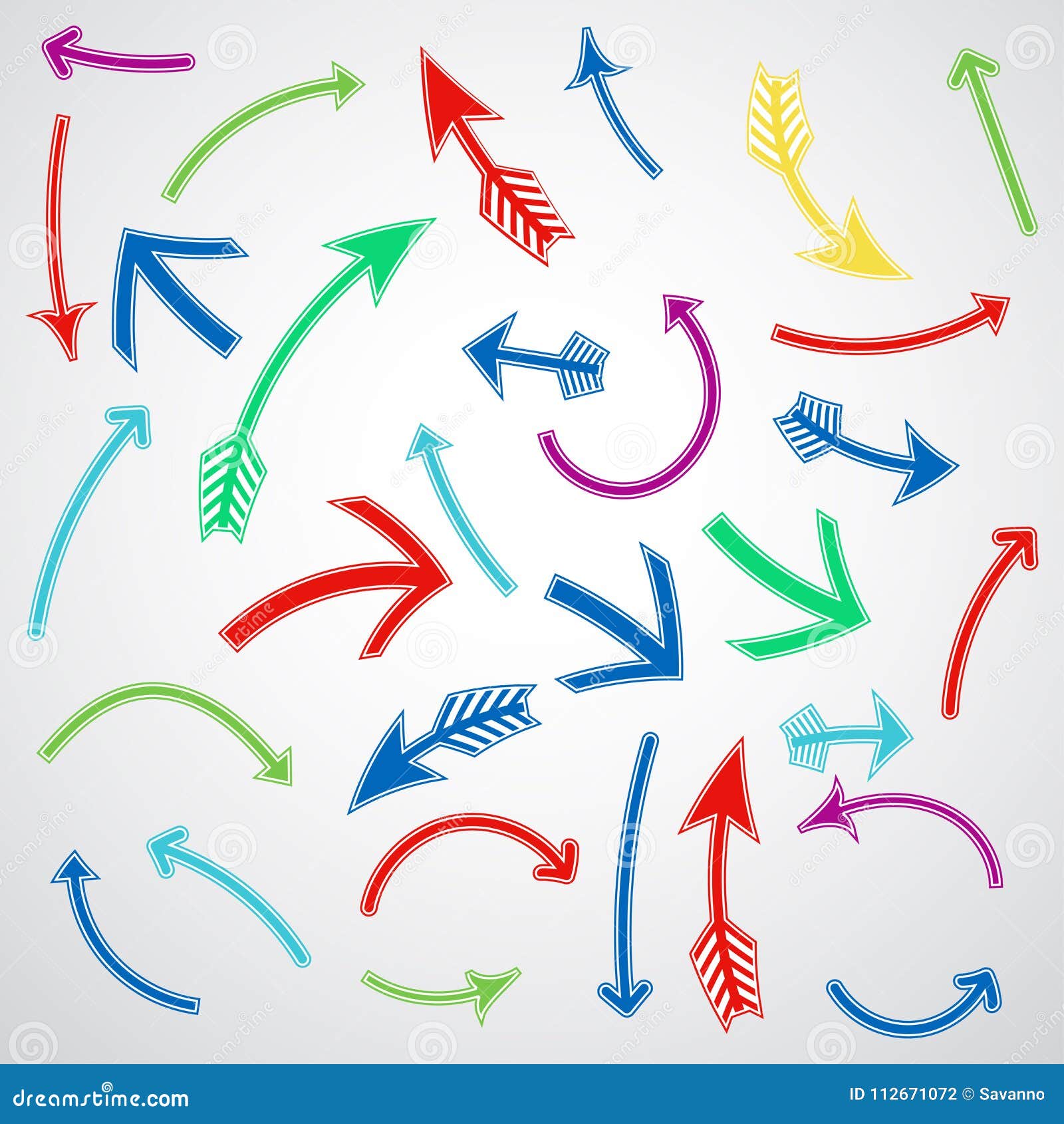 Colored Arrows Set. Set of Icons Stock Vector - Illustration of right ...