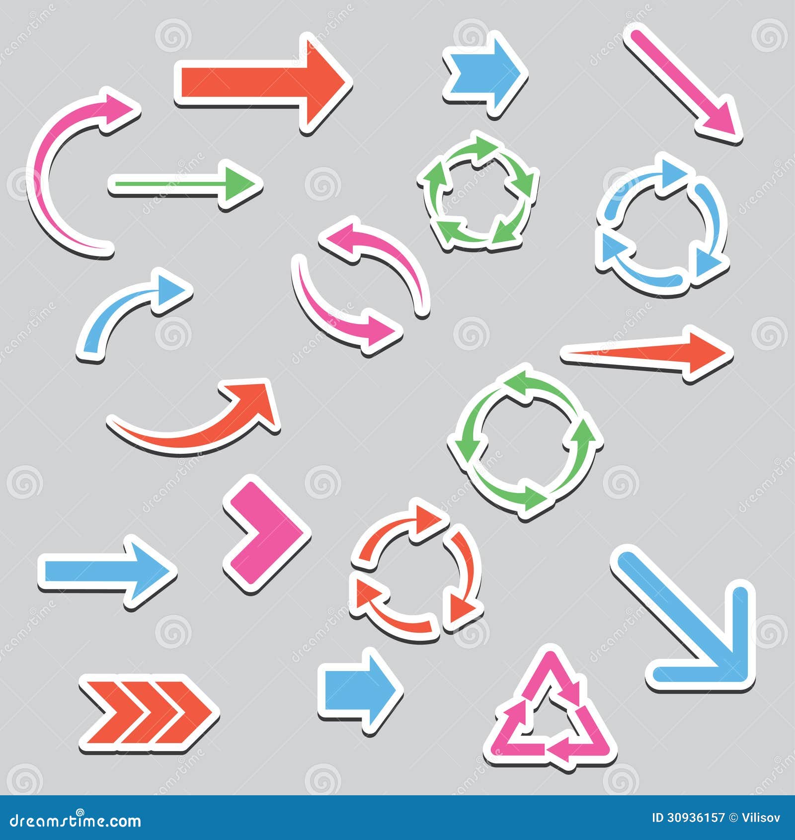 Colored arrows stock vector. Illustration of pattern - 30936157