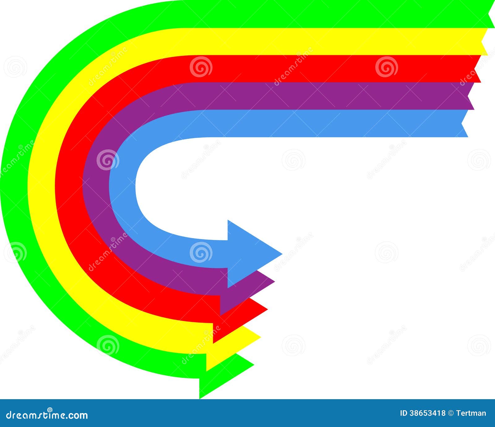 Colored Arrows U Turn stock illustration. Illustration of sign - 38653418