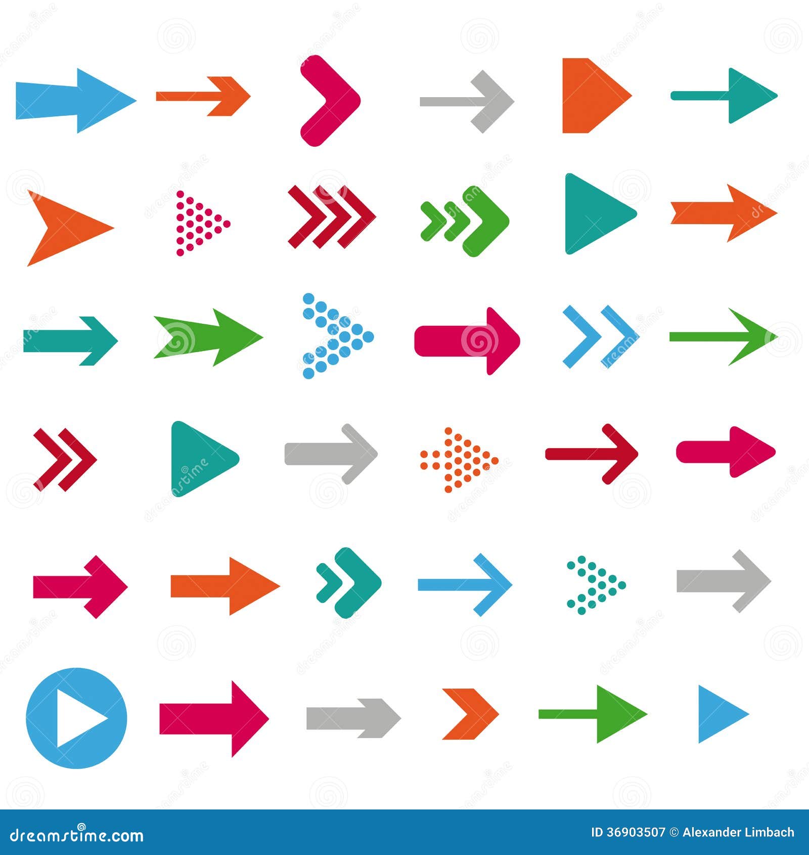 Colored Arrows stock illustration. Illustration of directions - 36903507