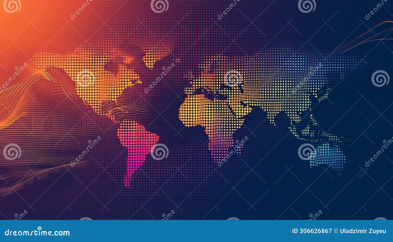 Colored art world map stock image. Image of earth, color - 306626867