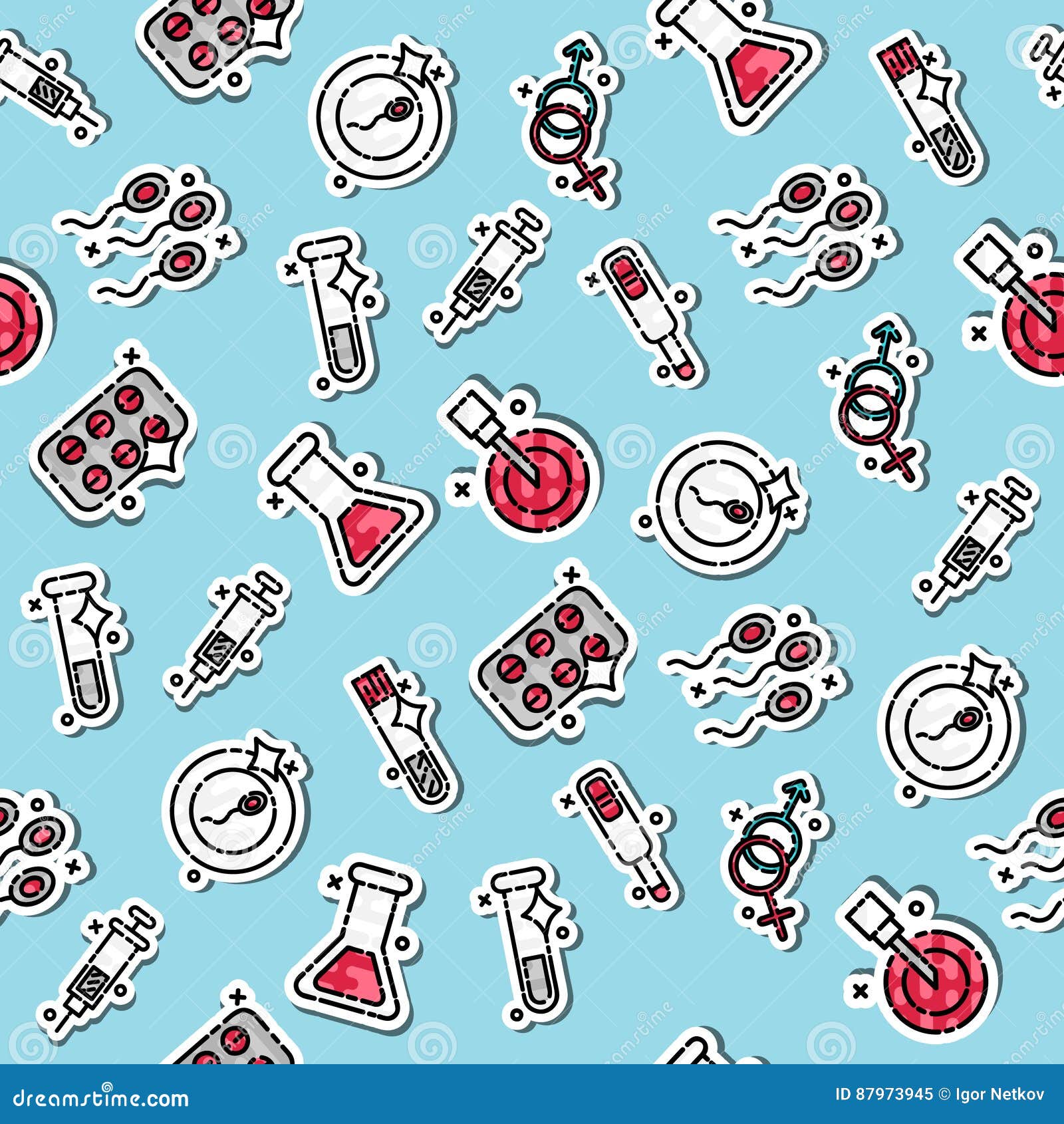 Colored Artificial Insemination Pattern Cartoon Vector | CartoonDealer ...