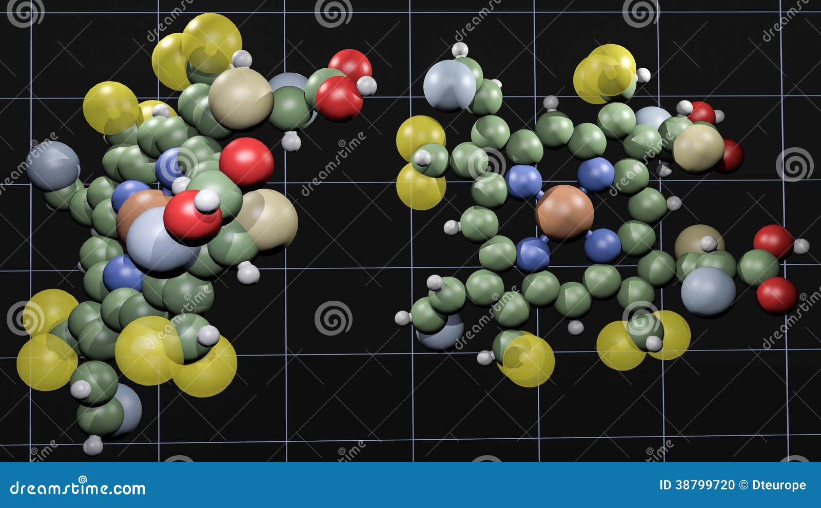Colored Atom Structure Screen Stock Illustration - Illustration of ...