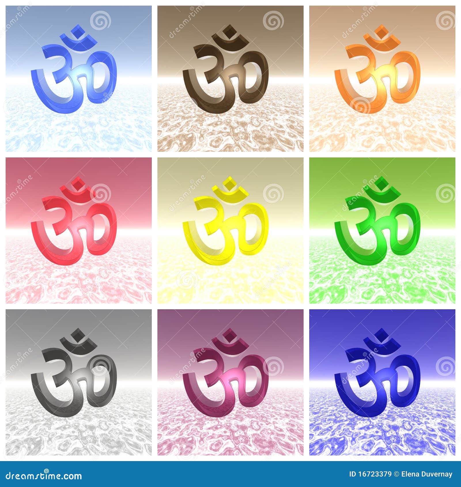Colored aum / om collage stock illustration. Illustration of peace ...