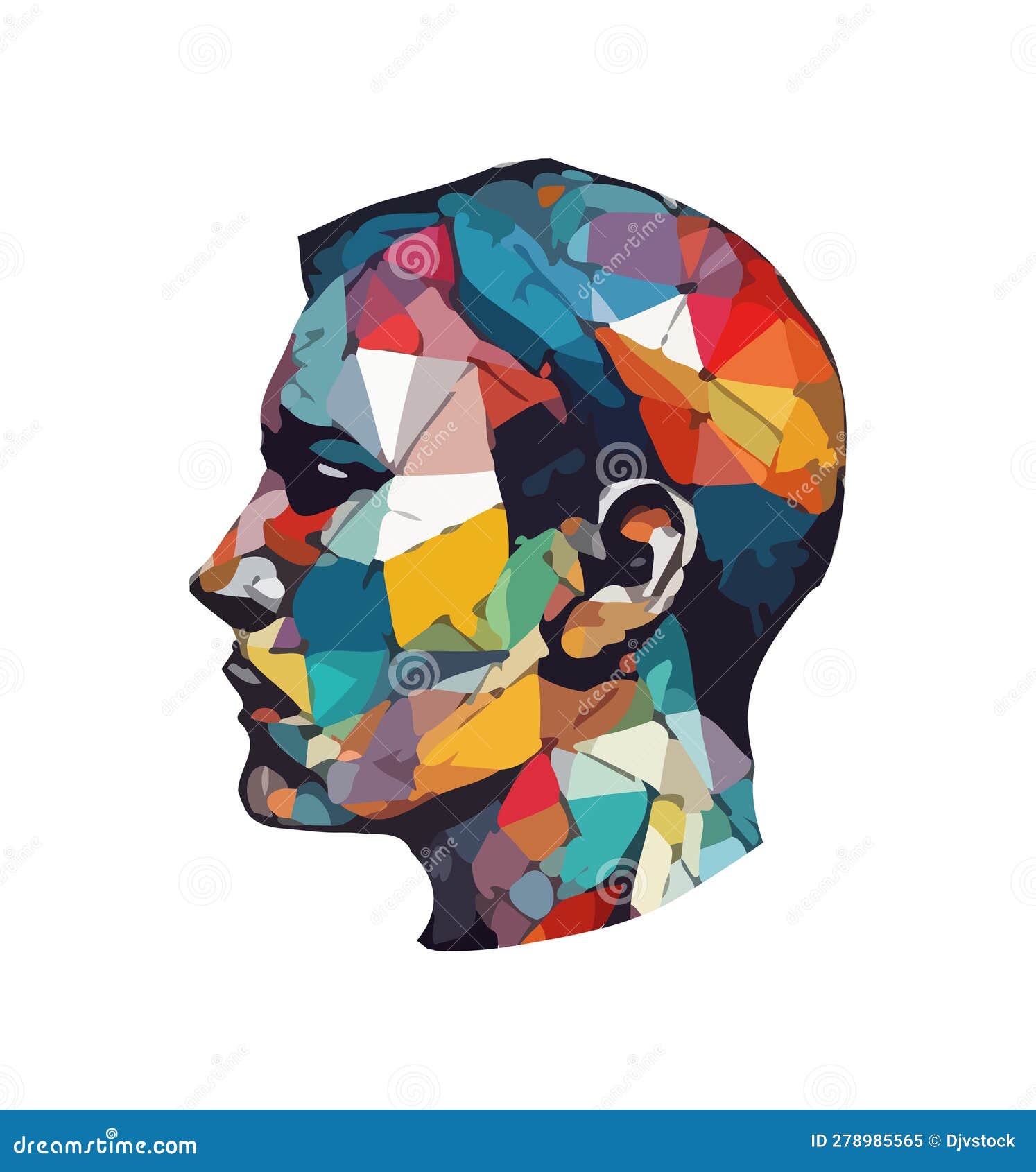 Colored Backdrop with Cheerful Abstract Face Stock Vector ...