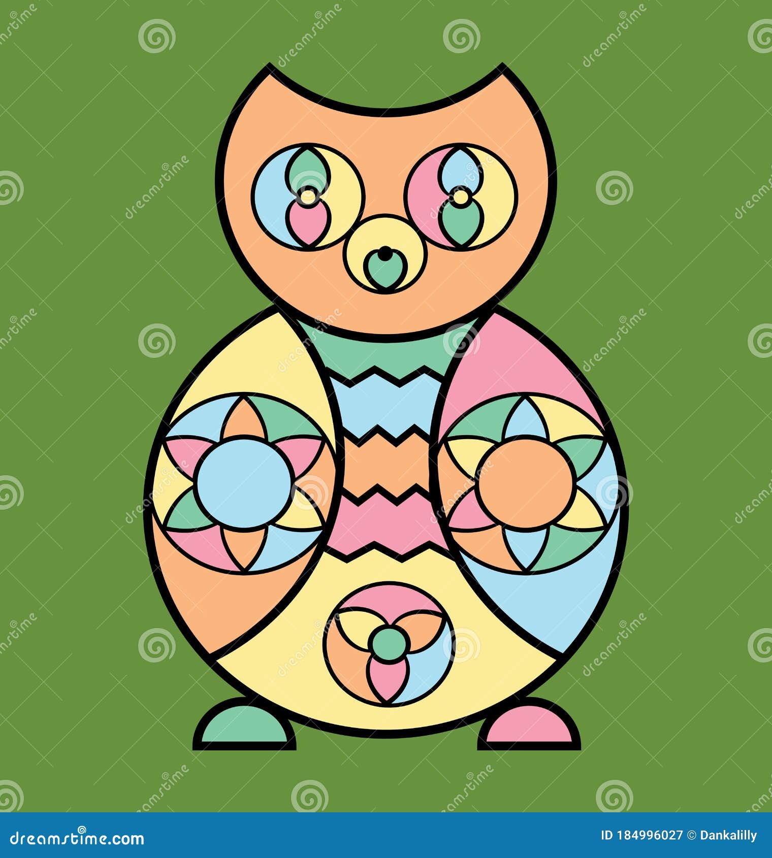 Colored Background Image of the Abstract Owl Stock Vector ...