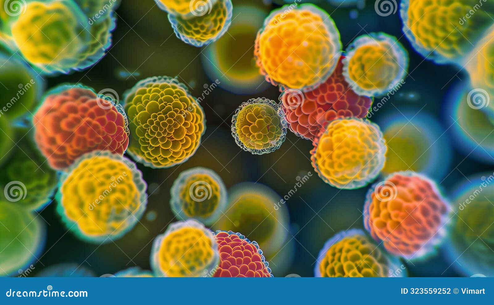 Colored Background with Microelements and Body Cells Stock Illustration ...