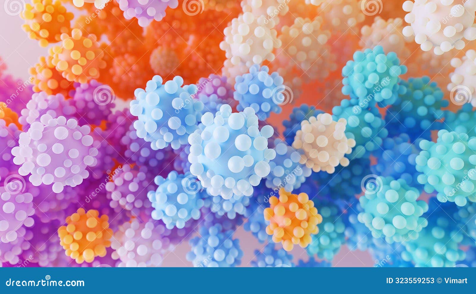 Colored Background with Microelements and Body Cells Stock Illustration ...