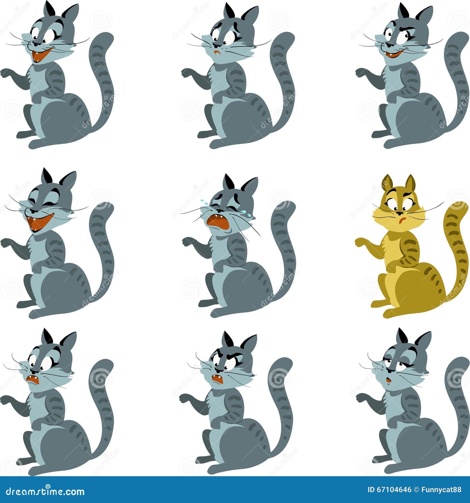 Colored Background with Nine Cats Stock Vector - Illustration of easter ...