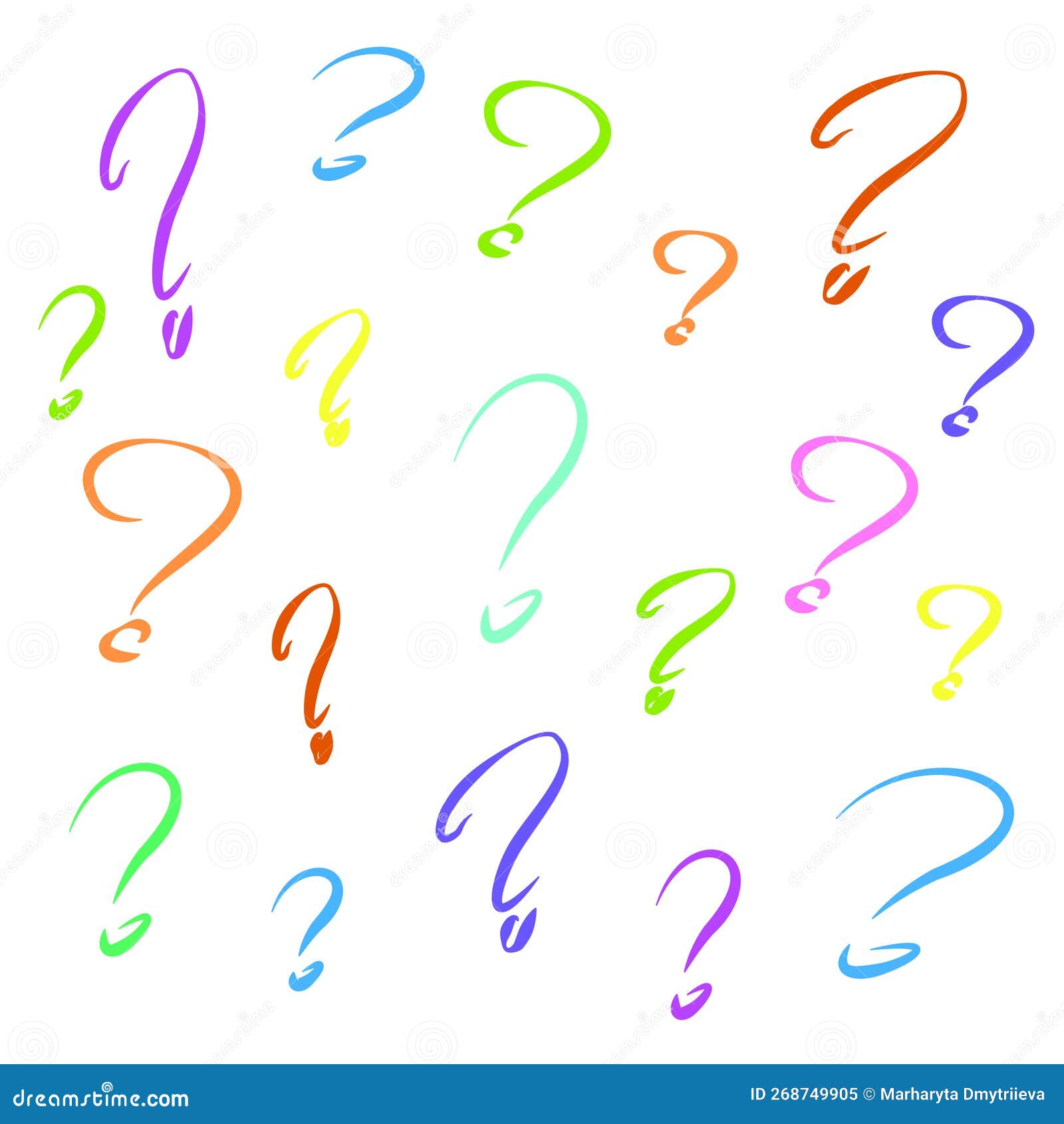 Colored Background with Question Marks on a White Background. Stock ...