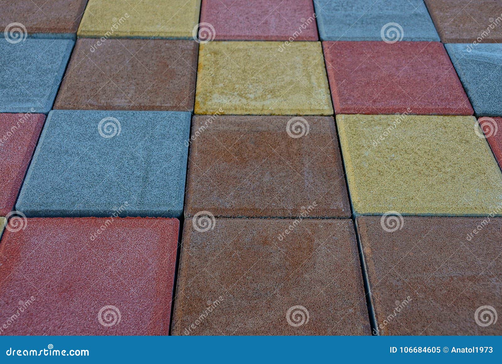 Colored Texture of Stone Square Tiles on the Sidewalk Stock Image ...