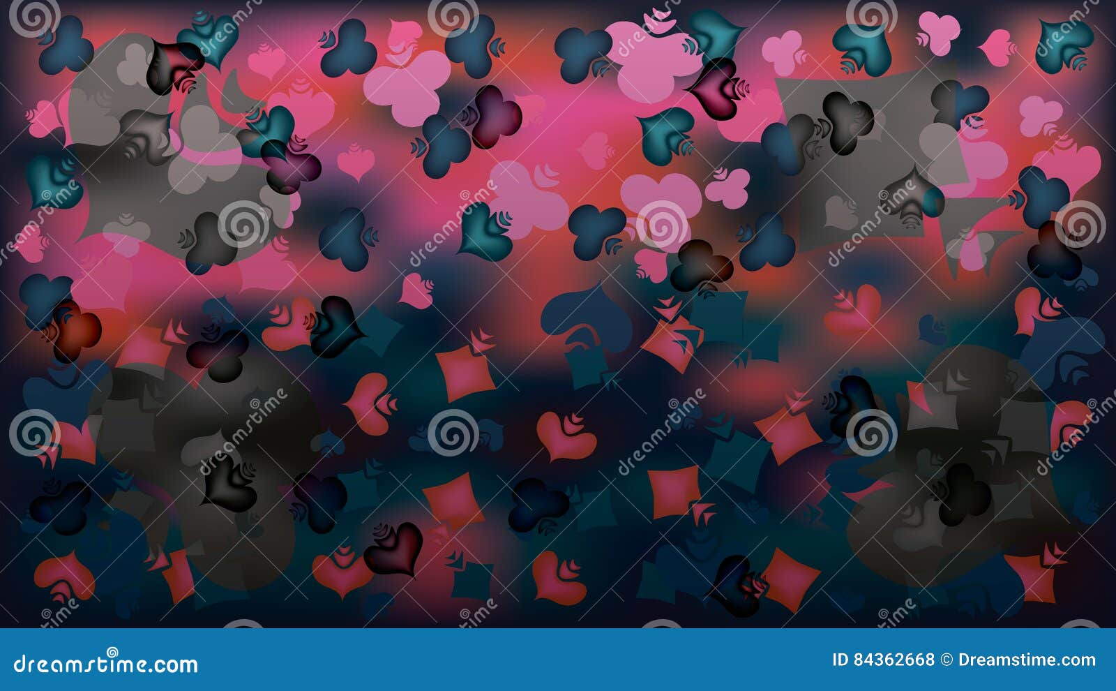 Colored Background with the Suits of Playing Cards Stock Illustration ...