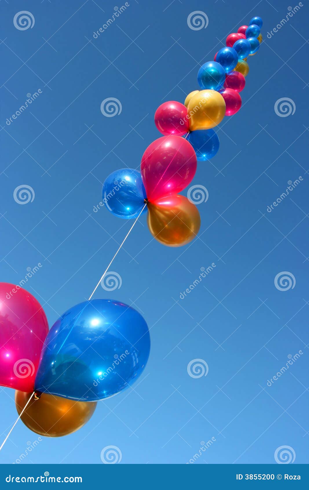 Colored balloons stock photo. Image of celebration, yellow - 3855200