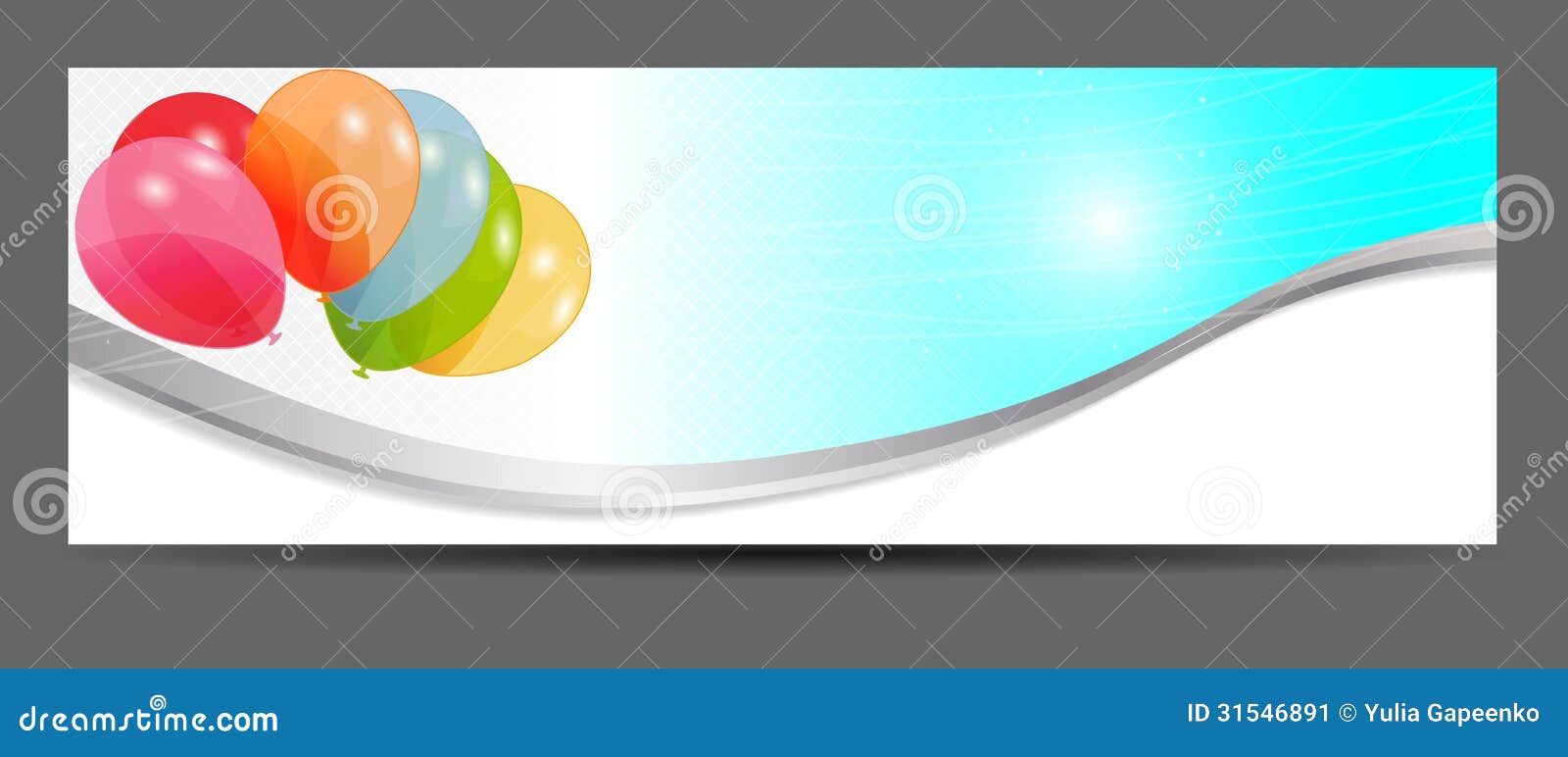 Colored Balloons Banner, Vector Illustration Stock Vector ...