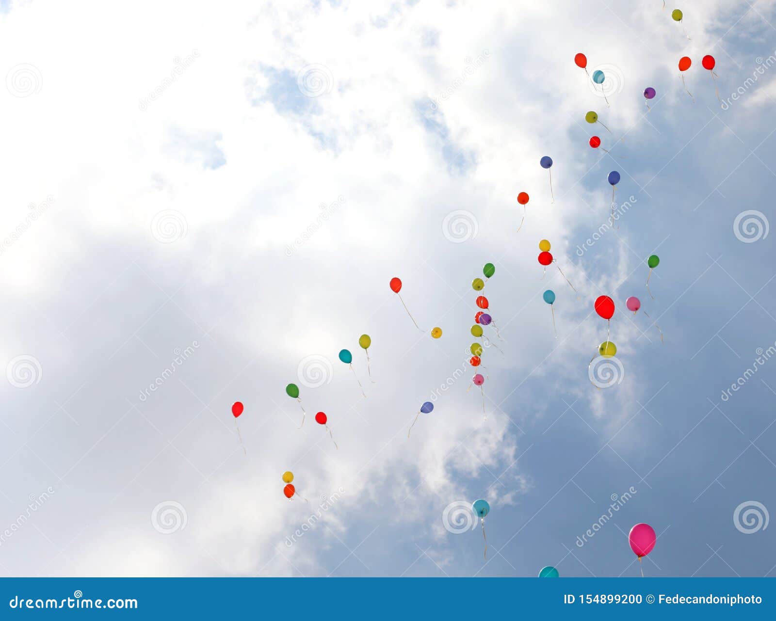 Colored Balloons Fly Towards the Sky Stock Photo - Image of balloons ...