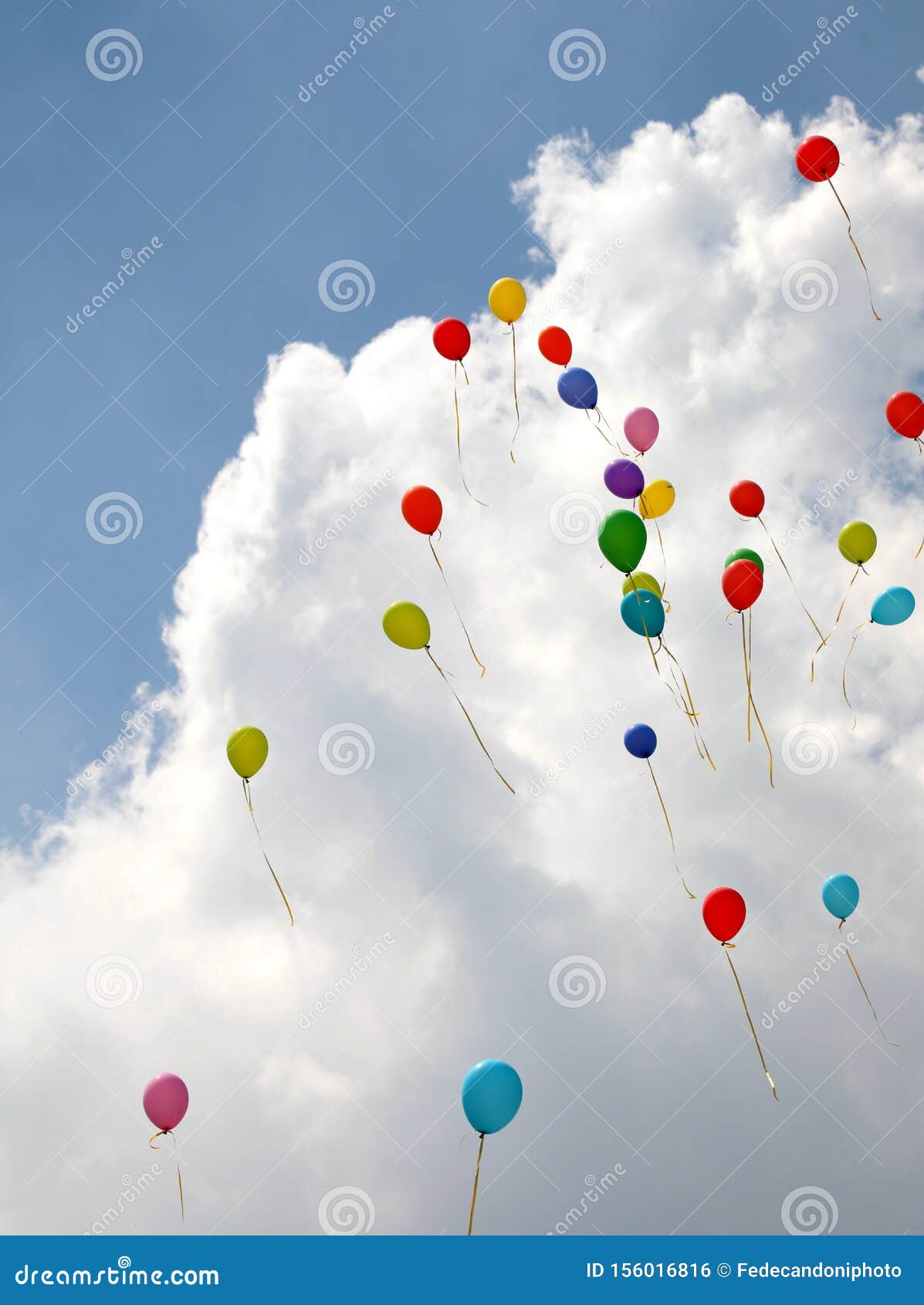 Colored Balloons Fly Up Towards the Sky Stock Photo - Image of ...