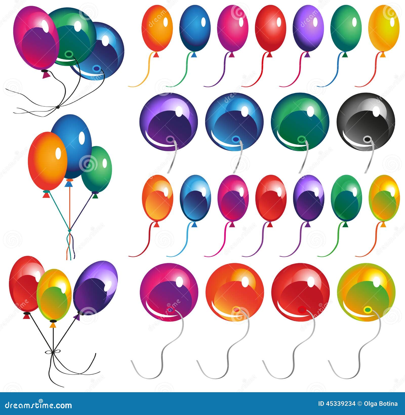 Colored balloons stock vector. Illustration of sign, balloon - 45339234