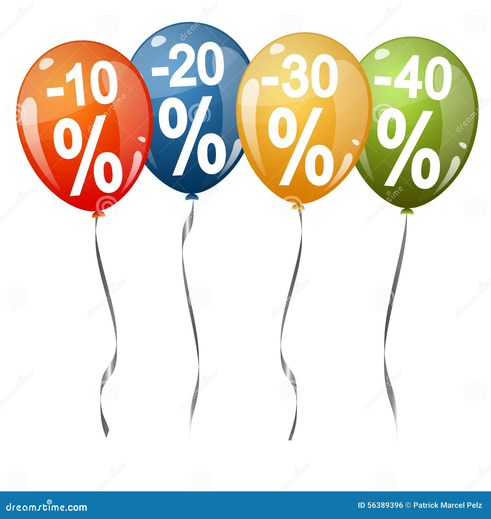 Colored Balloons with Percentage Signs Stock Vector - Illustration of ...