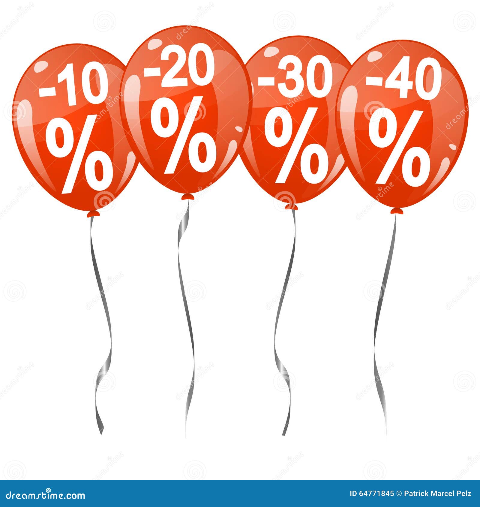 Colored Balloons with Percentage Signs Stock Vector - Illustration of ...