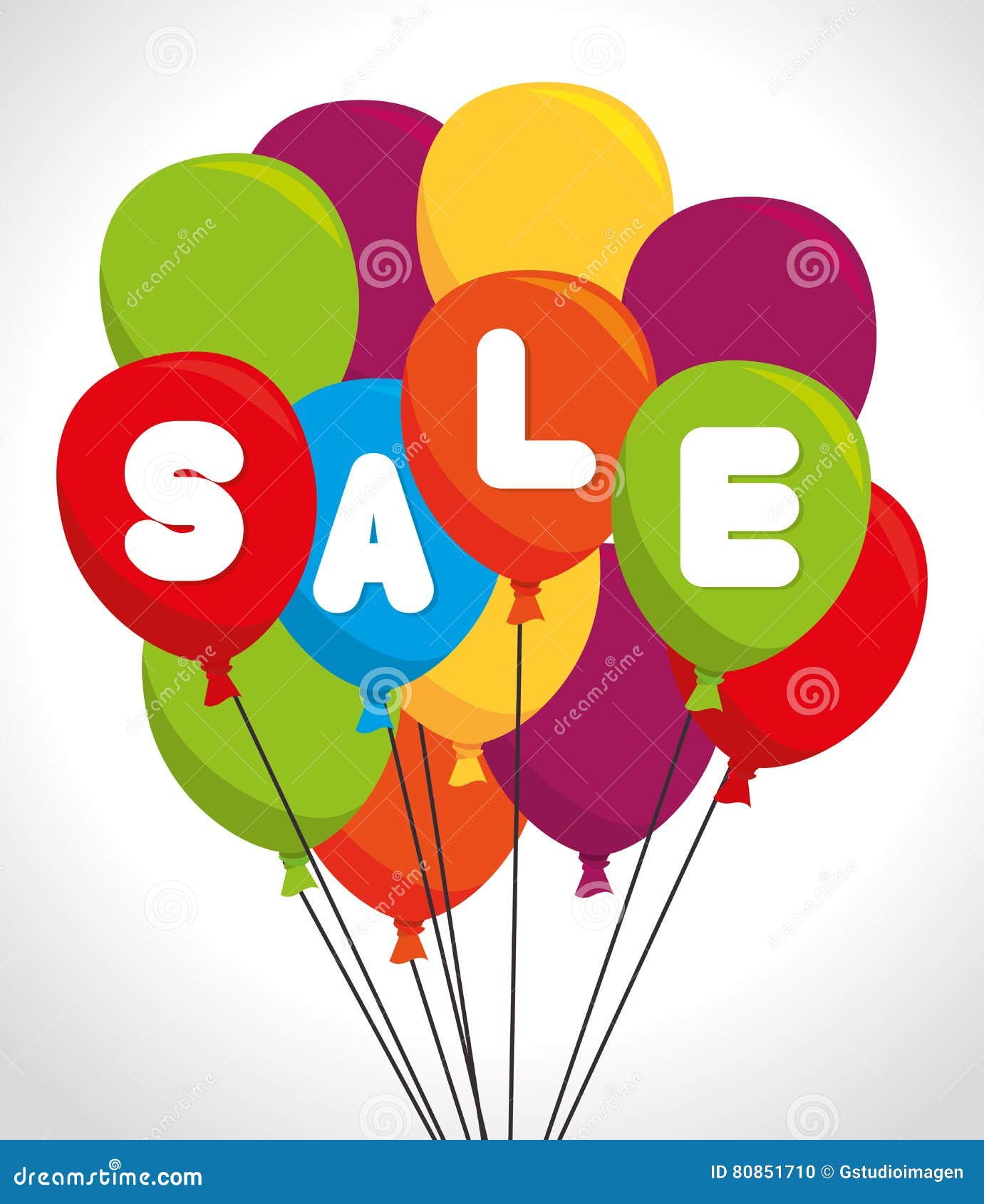 Colored Balloons Sale Design Stock Vector - Illustration of element ...