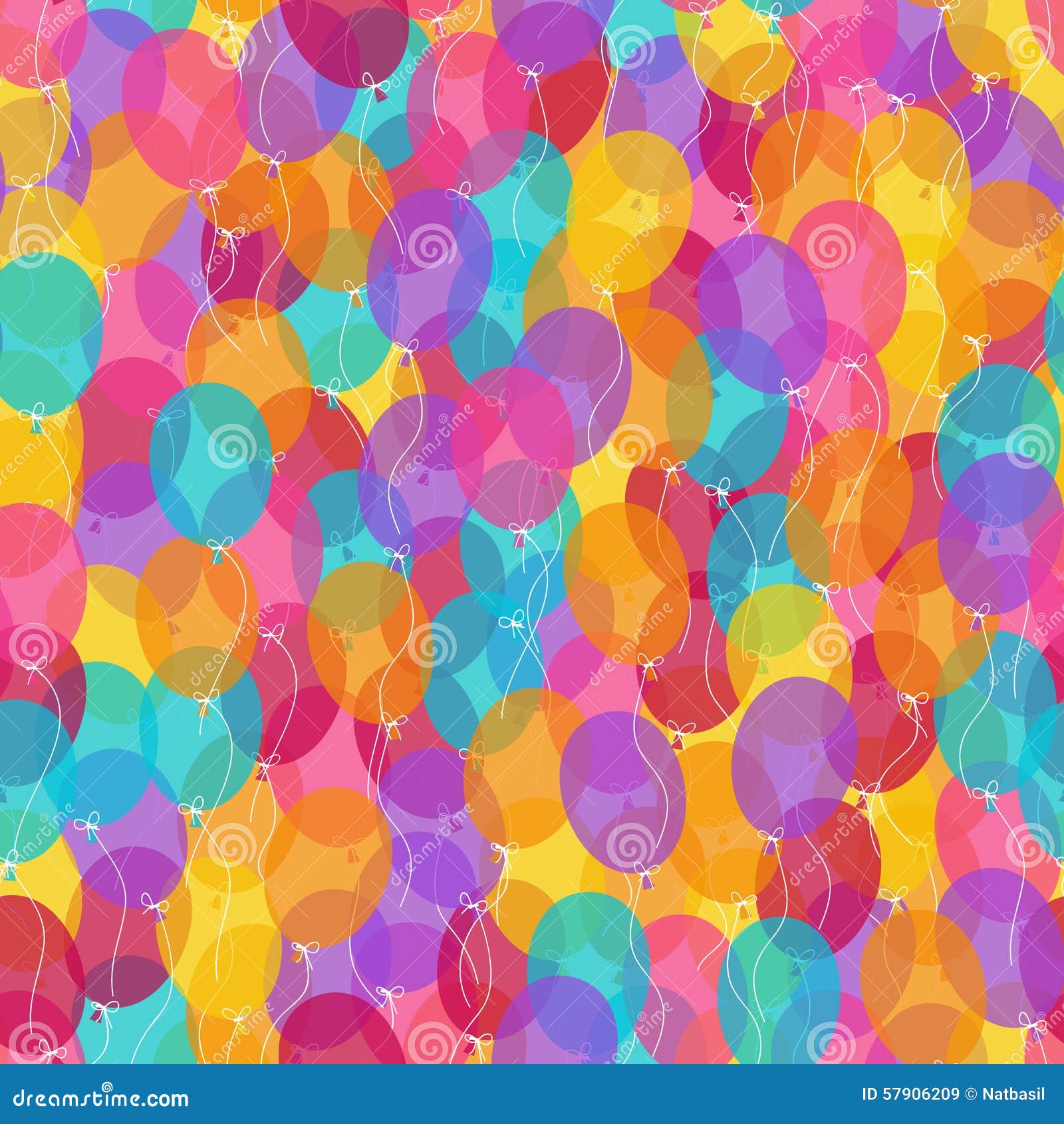 Colored Balloons Seamless Pattern Stock Vector - Illustration of design ...
