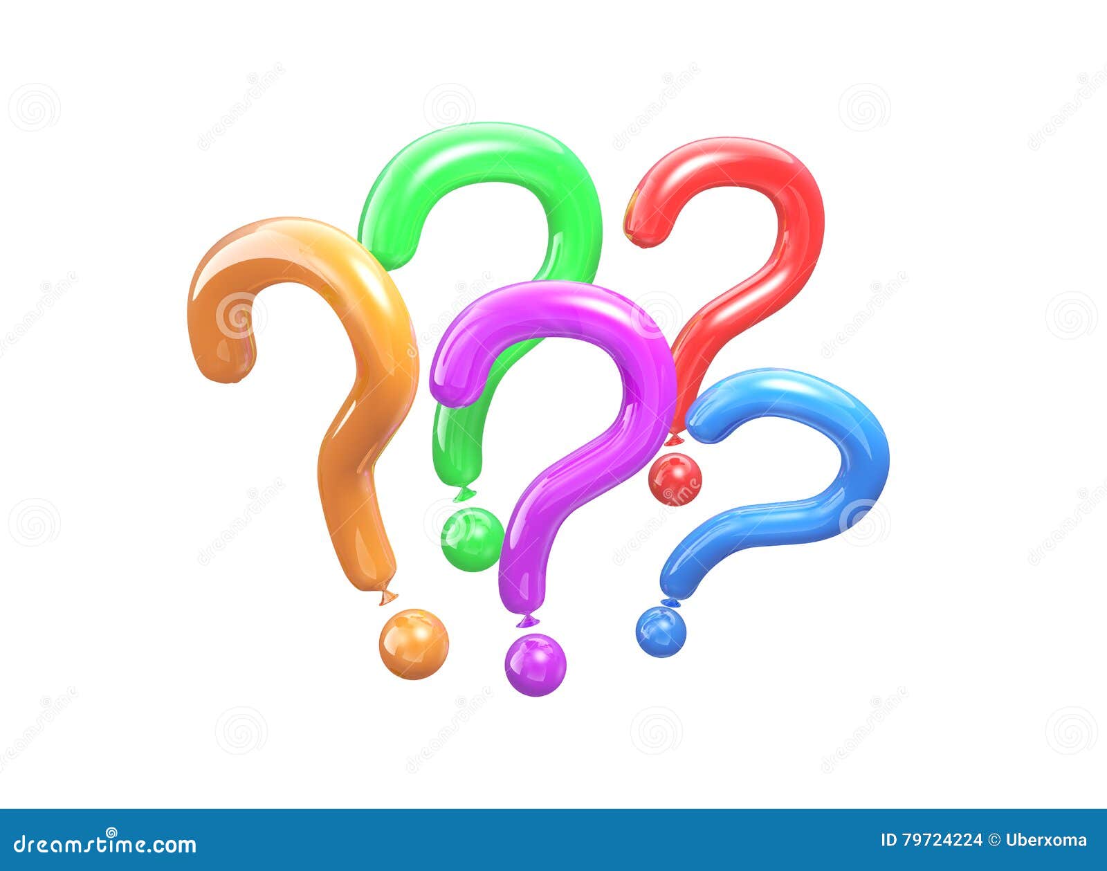 Colored Balloons in a Shape of a Question. 3d Illustration of a ...