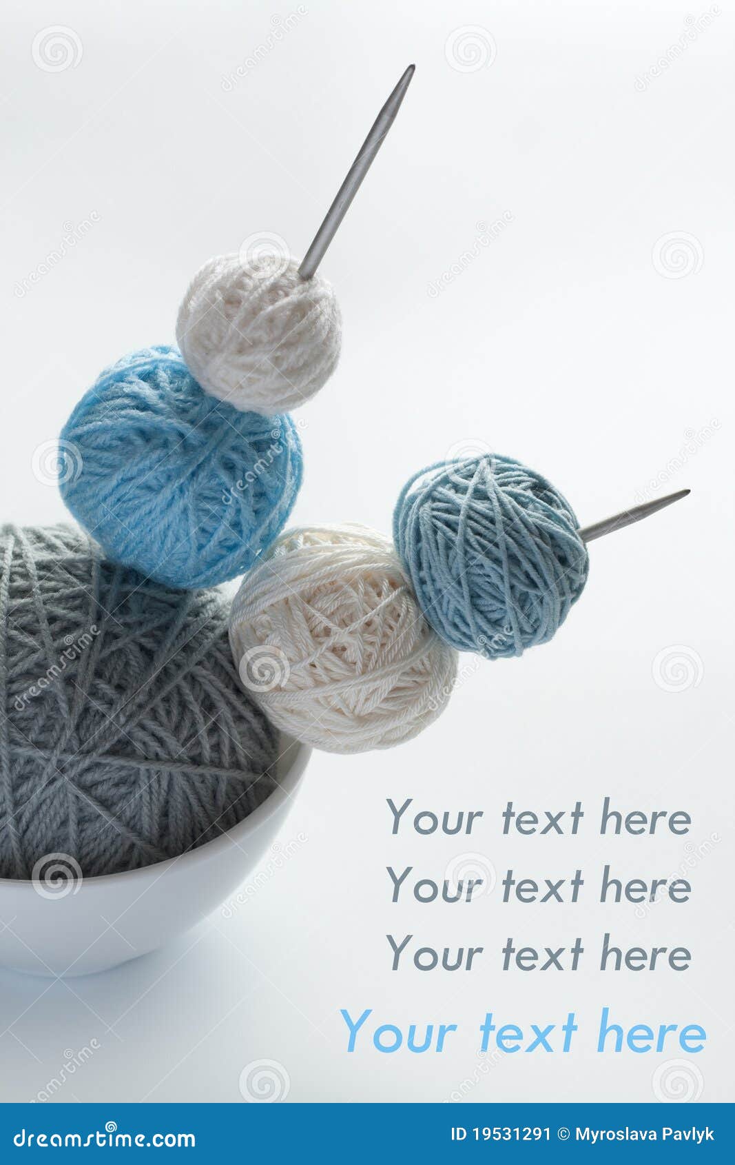 Colored Balls for Knitting and Needles Stock Image - Image of ...
