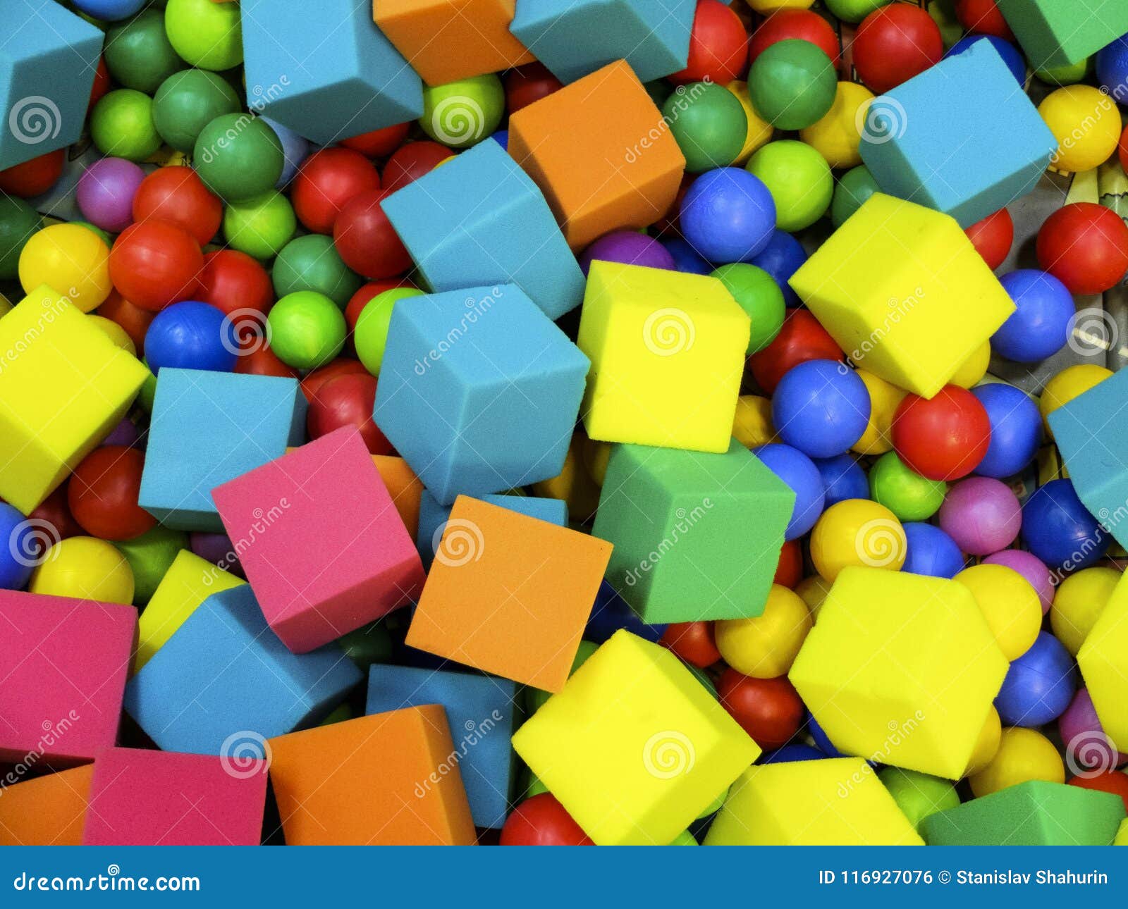Colored Balls and Soft Cubes Stock Photo - Image of childhood, ball ...