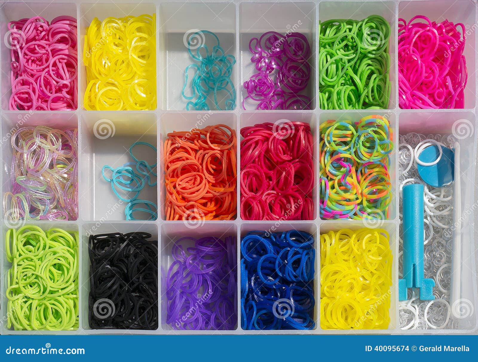 Colored Bands and Craft Box Stock Photo - Image of making, yellow: 40095674