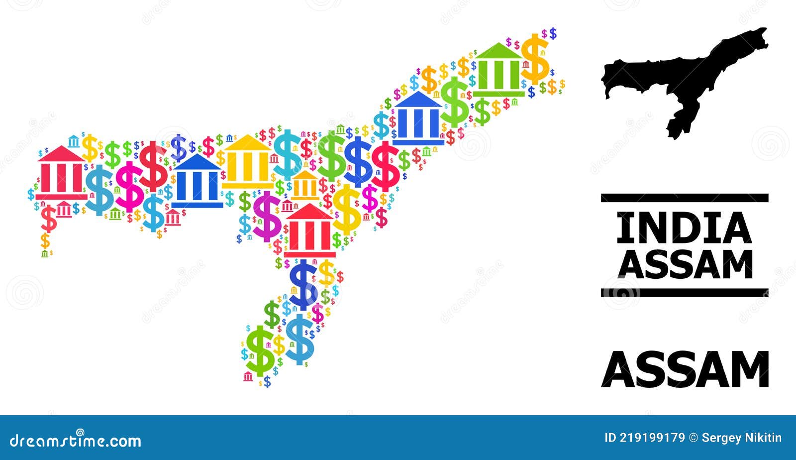 Assam Map. Political And Administrative Map Of Assam With Districts ...