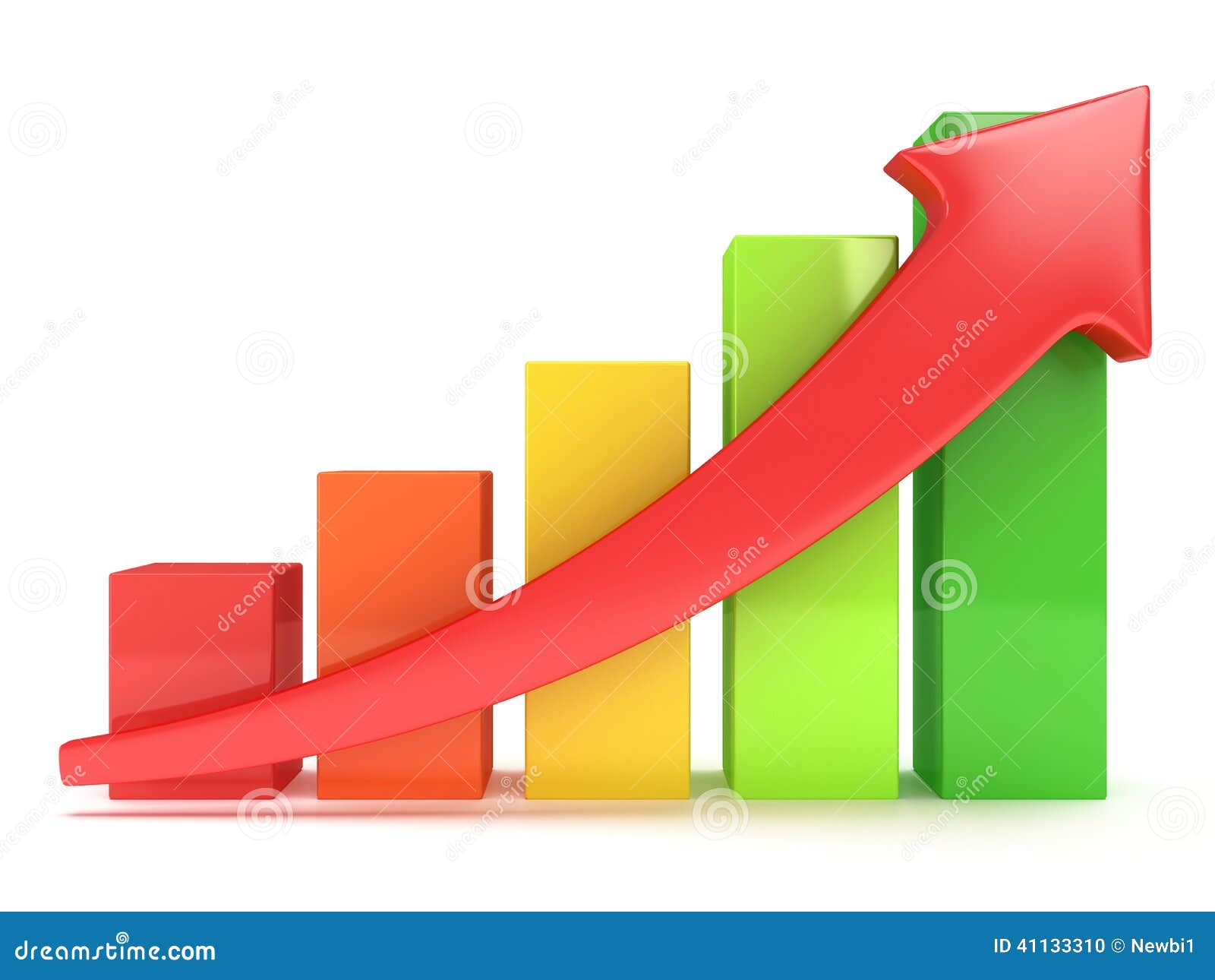 Colored Bar Graph With Red Arrow Royalty-Free Stock Image ...