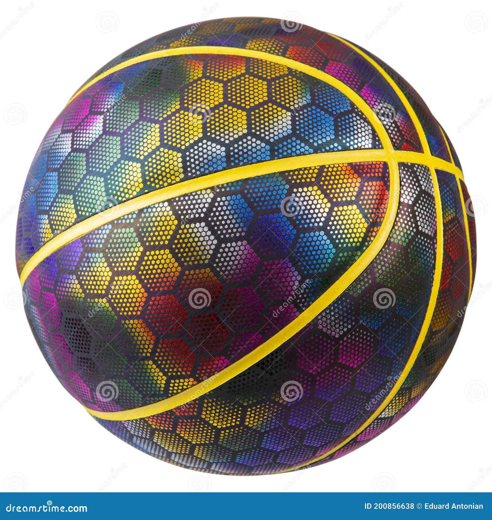 Colored Basketball Ball, Interesting Design, on a White Background ...