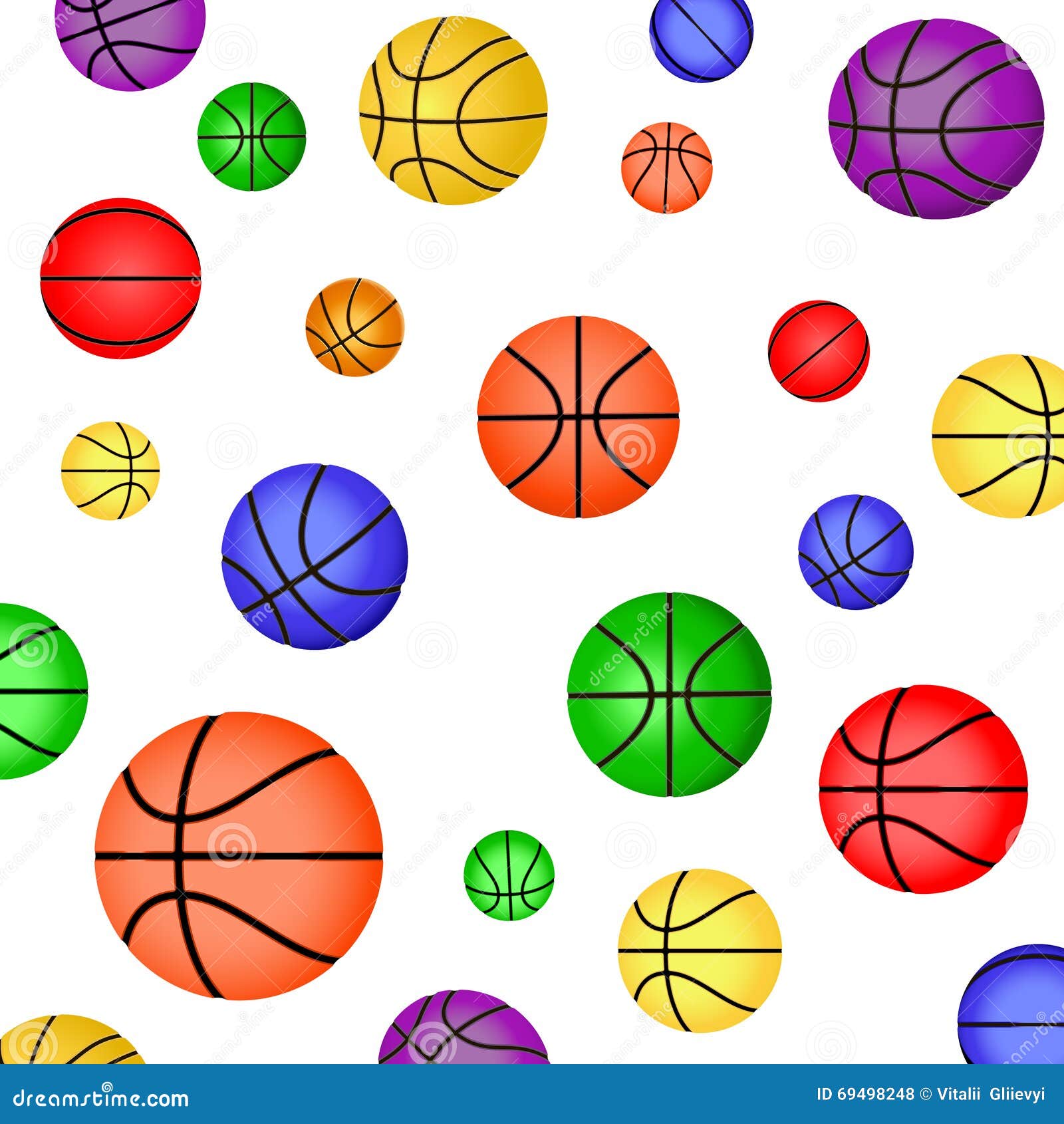 Colored basketball ball stock vector. Illustration of flat - 69498248