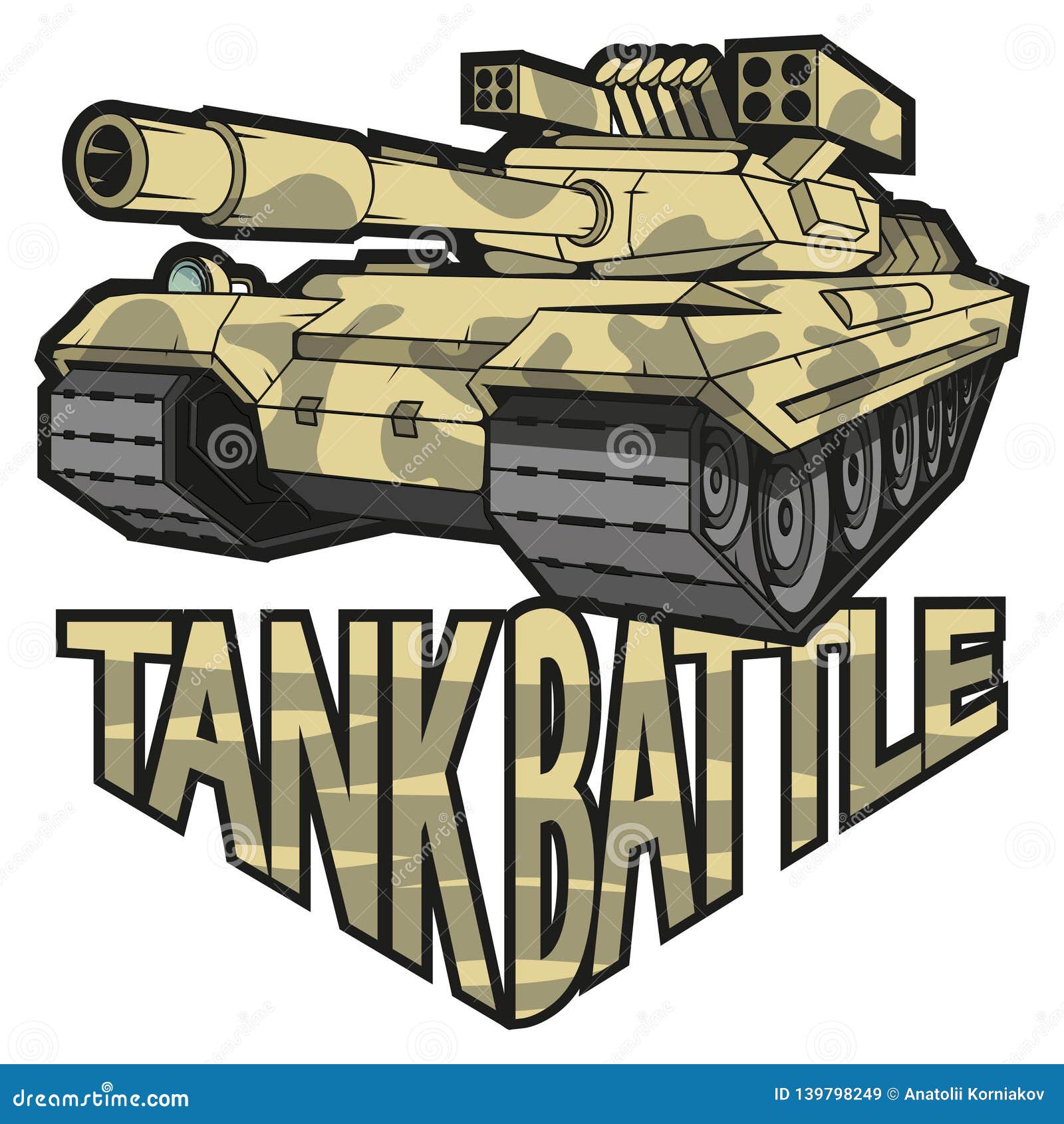 Colored Battle Tank Logo, Vector Graphics Stock Vector - Illustration ...
