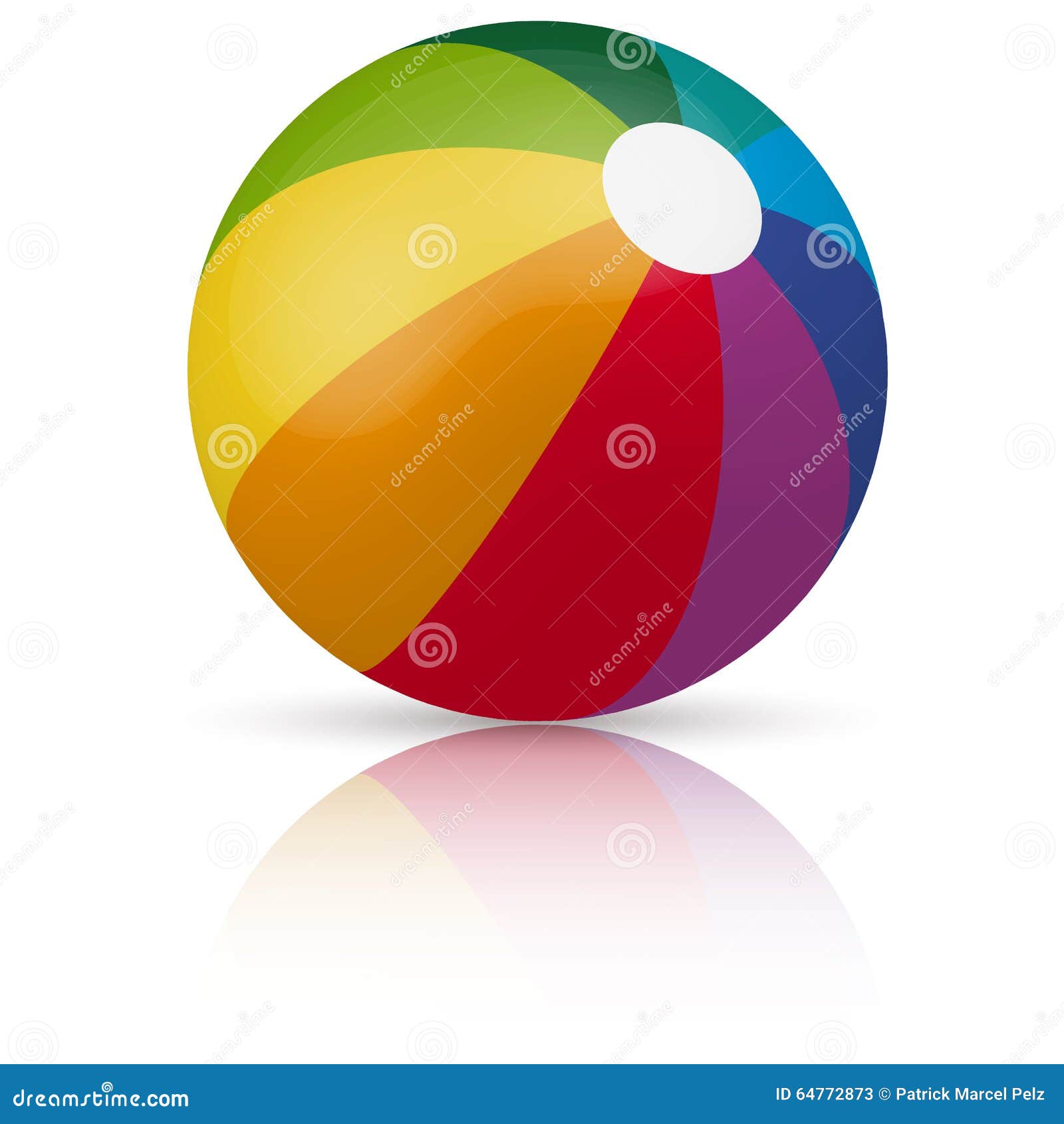 Colored beach ball stock vector. Illustration of multicolored - 64772873