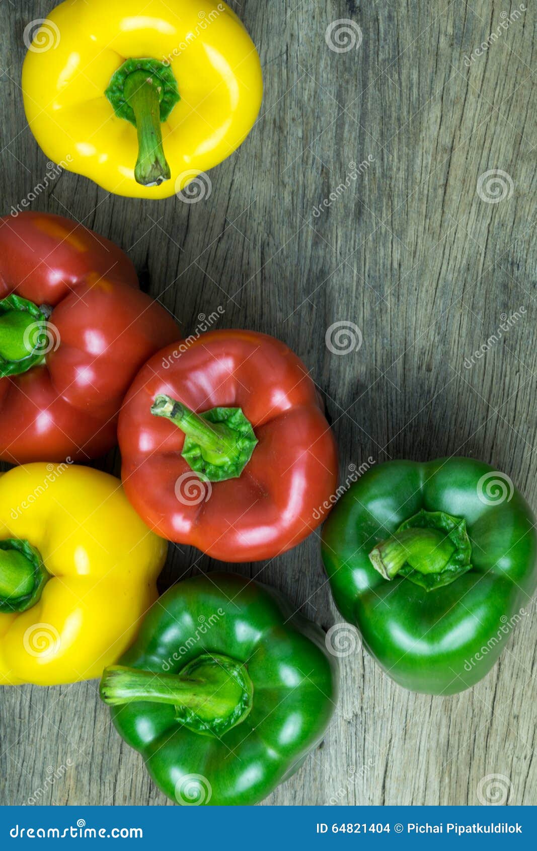 Colored Bell Peppers on Wooden Table Stock Photo - Image of ingredient ...